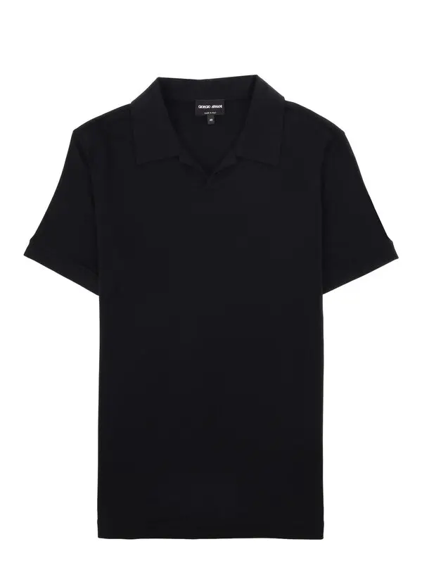 Giorgio Armani Polo In Jersey Di Viscosa Stretch - Black