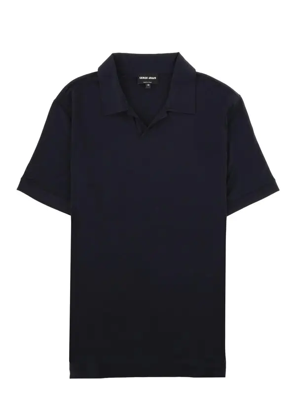 Giorgio Armani Polo In Jersey Di Viscosa Stretch - Blue