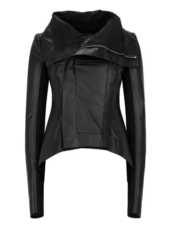 Rick Owens Naska Leather Biker Jacket - Black