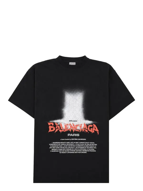 Balenciaga T-shirt Con Stampa - Black