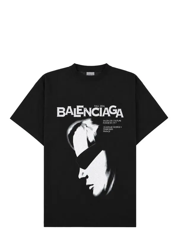 Balenciaga T-shirt Con Stampa - Black