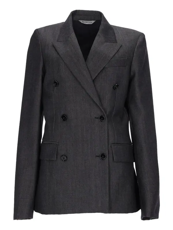 Balenciaga Double-breasted Tailored Jacket - Grey