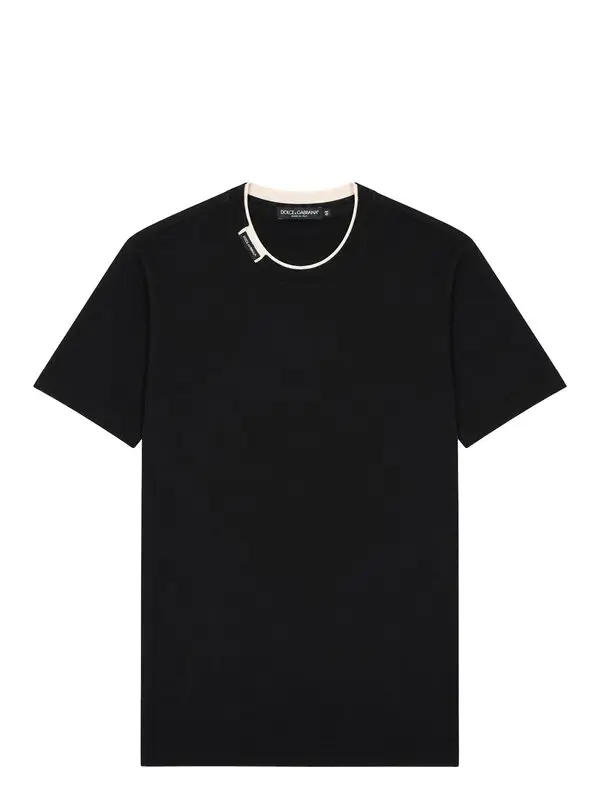 Dolce & Gabbana T-shirt In Jersey Di Cotone - Black