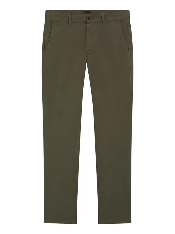 BOSS Slim-fit Overdyed Stretch Satin Pants - Green