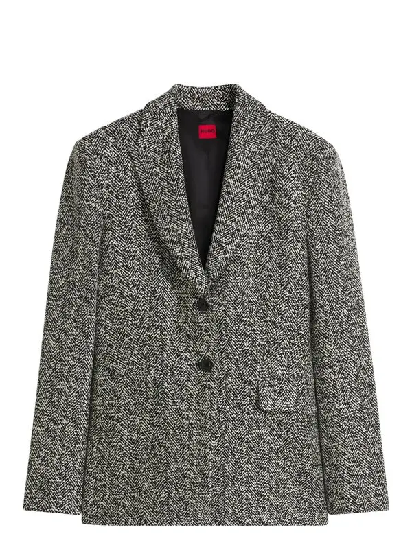Hugo Regular-fit Herringbone Blazer - Patterned