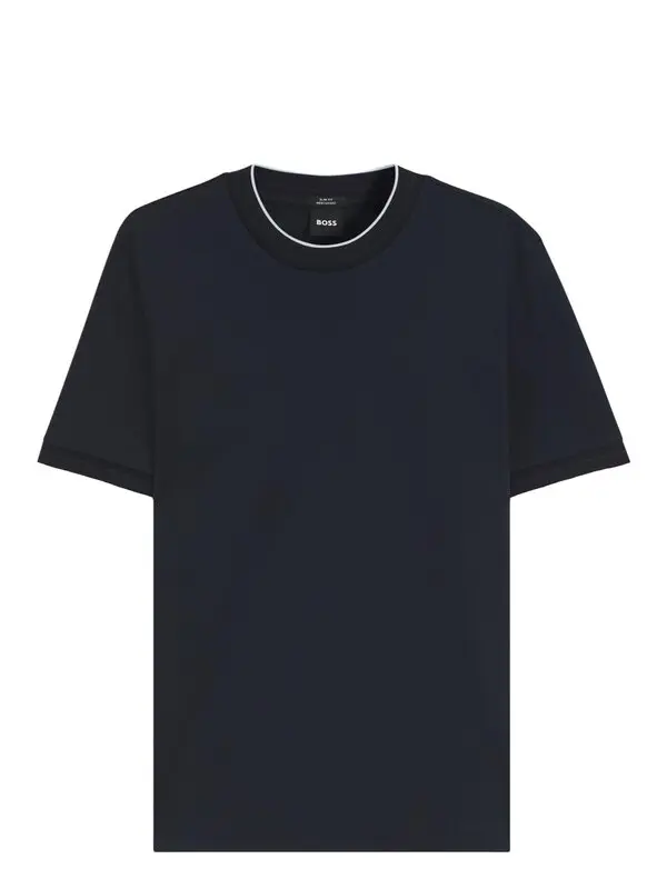 BOSS Slim-fit Cotton T-shirt With Crew Neck - Dark Blue