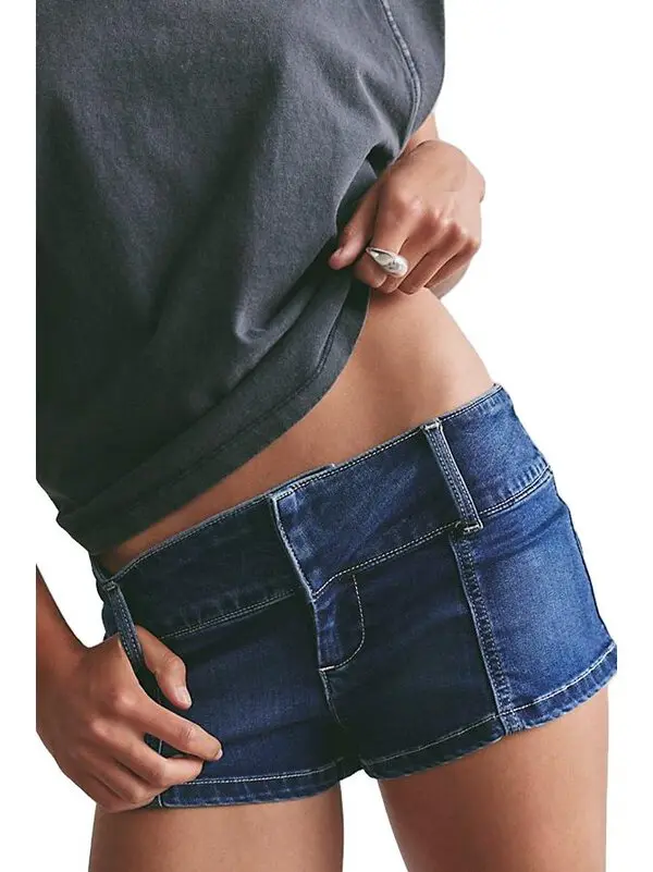 Free People We The Free Ana Denim Micro Shorts - Brooklyn