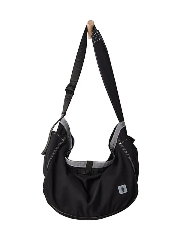 Free People Cotton Shoulder Bag With Reflective Trim - Black