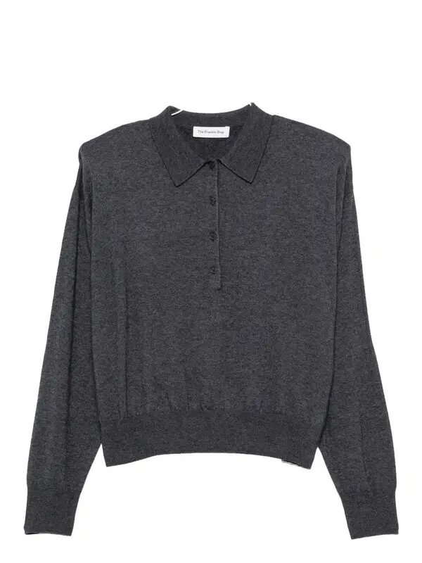 THE FRANKIE SHOP Croydon Wool Blend Polo Shirt - Grey