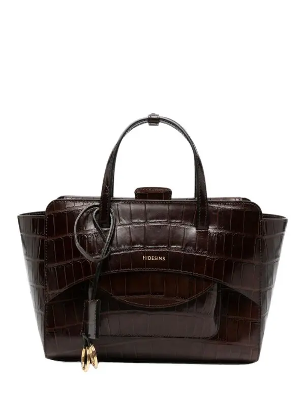 HIDESINS Medium Flap Leather Tote - Brown