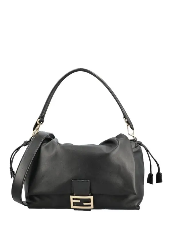 Fendi Large Leather Shoulder Bag - Black