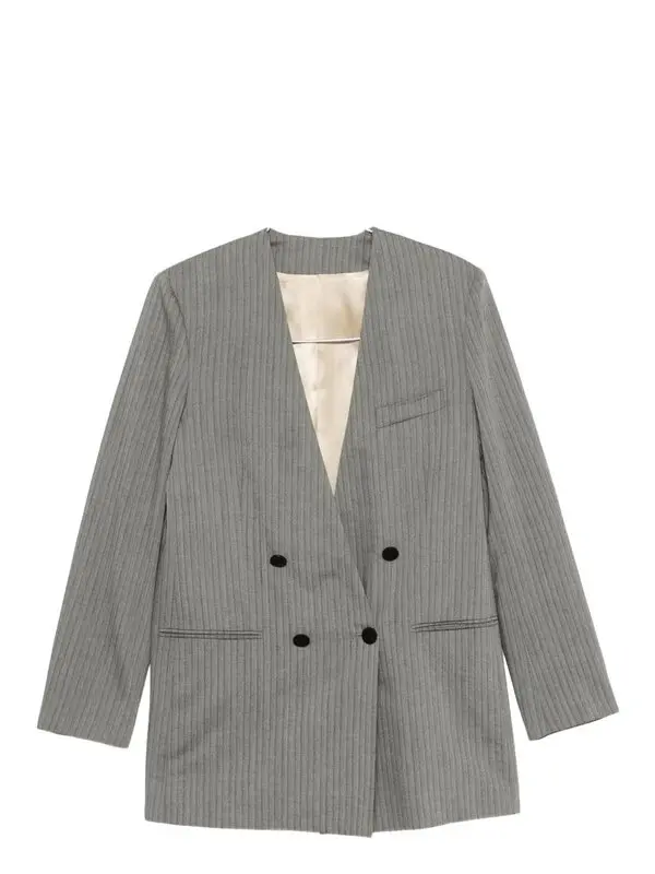 Alberta Ferretti Wool Blend Blazer Jacket - Grey