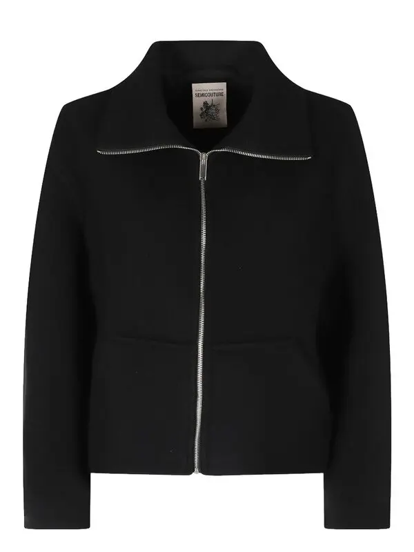 SEMICOUTURE Jeanie Wool Coat - Black