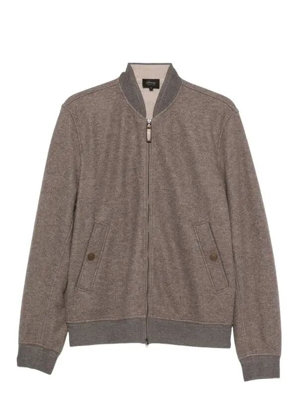 Brioni Cashmere Bomber Jacket - Brown