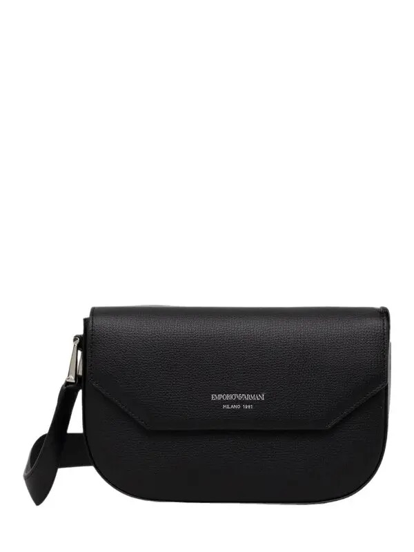 Emporio Armani Leather Crossbody Bag - Black