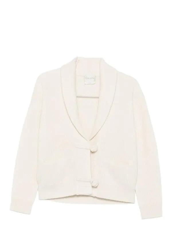 FORTE_FORTE Cashmere Blend Cardigan - White