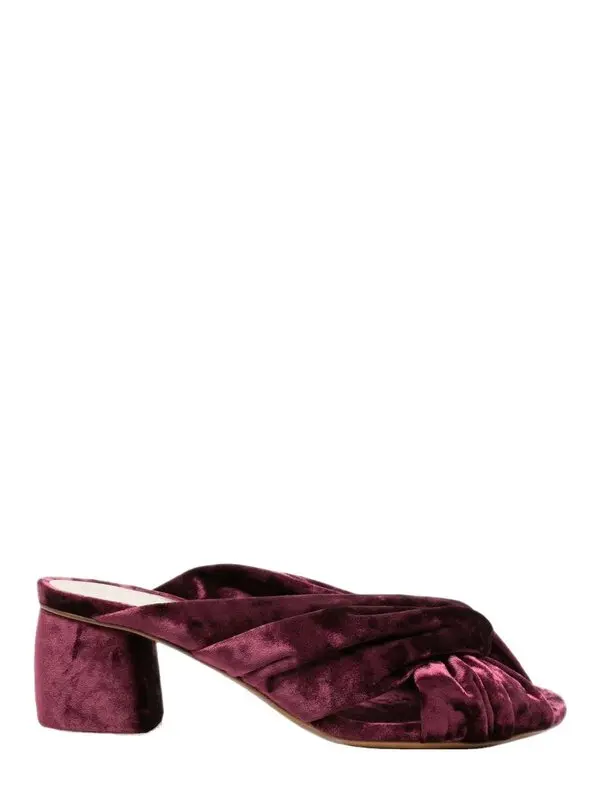 FORTE_FORTE Velvet Heeled Sandals - Red