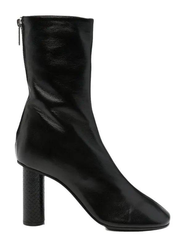 Paris Texas Alice Leather Ankle Boots With Stiletto Heel - Black
