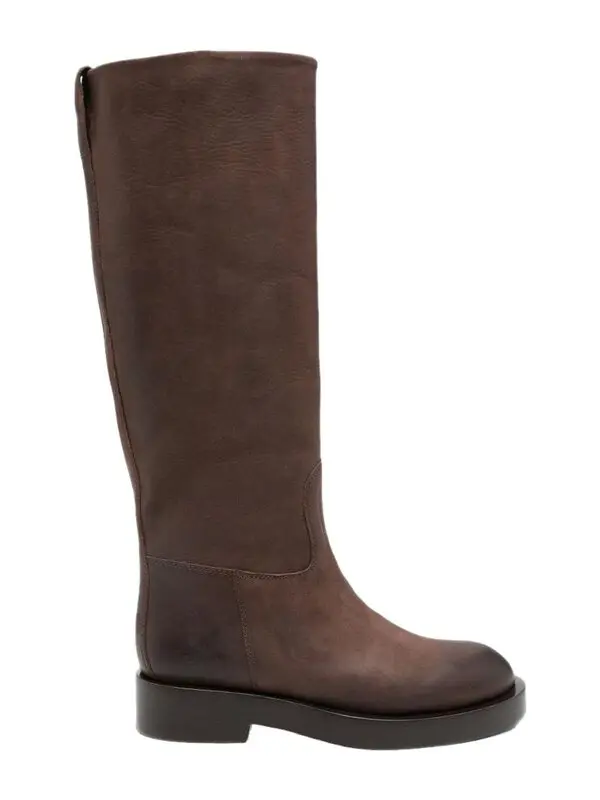 Paris Texas Knee High Napa Leather Boots - Brown