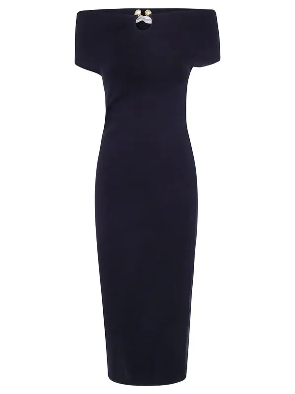 Alberta Ferretti Viscose Stretch Midi Dress - Black