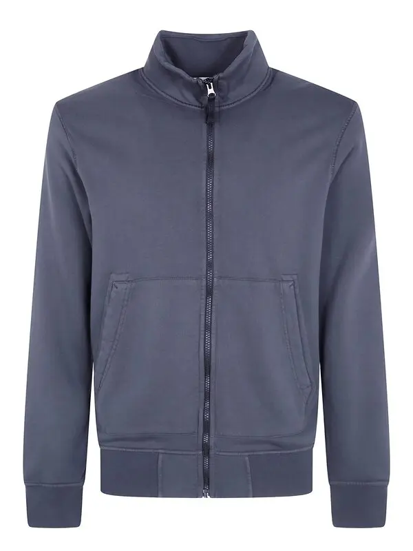 Stone Island Cotton Full Zip Sweater - Gray