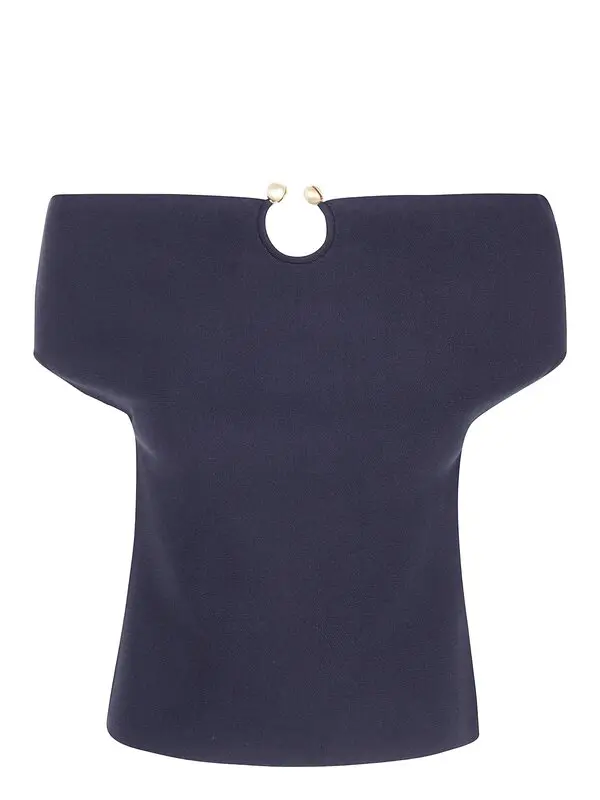 Alberta Ferretti Long Sleeve Viscose Top - Black