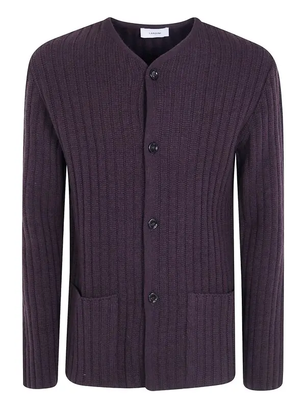 LARDINI Wool-cashmere Blend Cardigan - Brown
