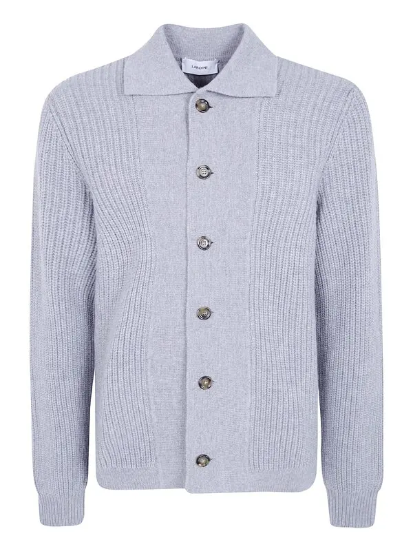 LARDINI Wool Cashmere Cardigan - Gray