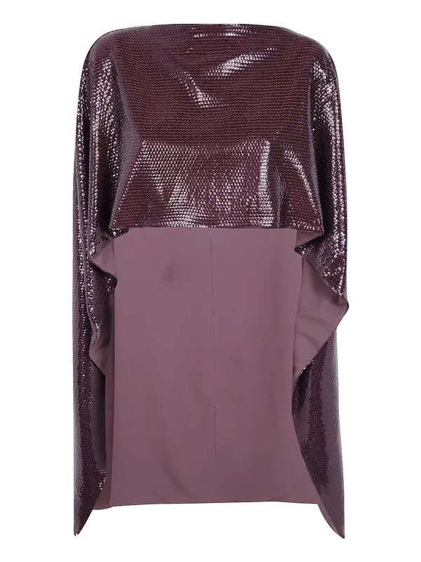 Alberta Ferretti Sequined Cape Coat - Brown
