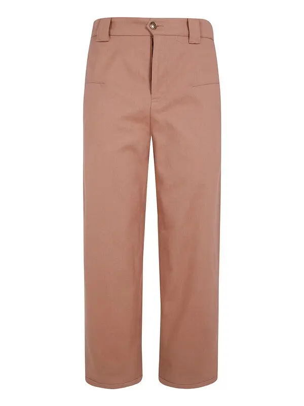 Chloé High-waisted Barrel Leg Pants - Pink