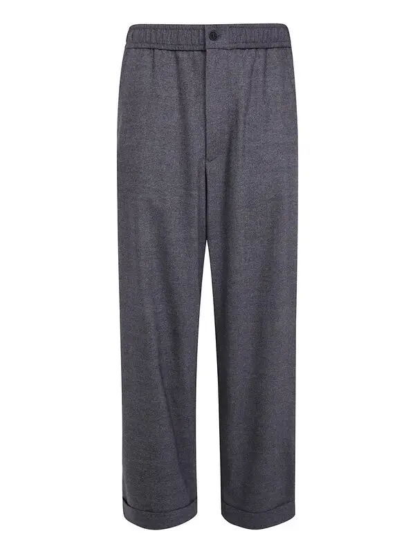 Giorgio Armani Wool Cashmere Blend Tailored Trousers - Gray