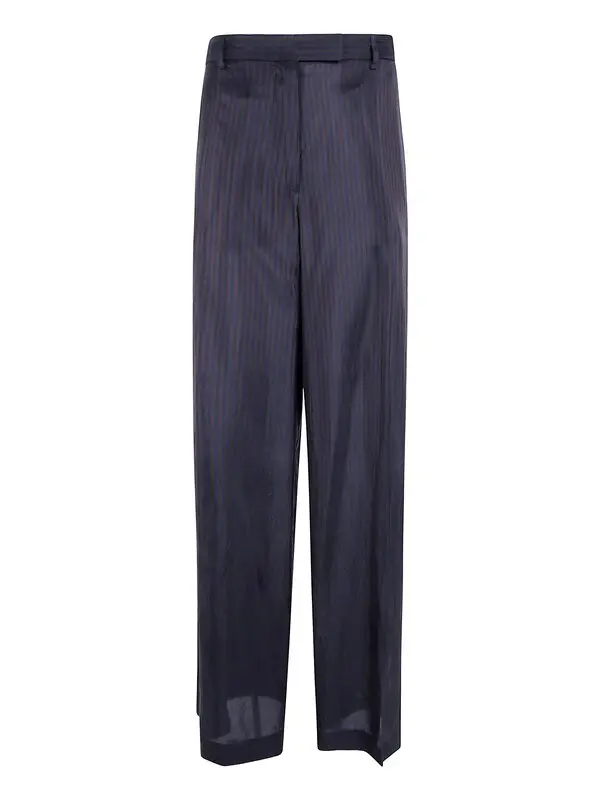 Dries Van Noten Wide Leg Cupro Pants - Brown