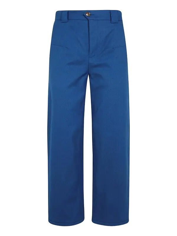 Chloé High Waisted Barrel Leg Pants - Blue