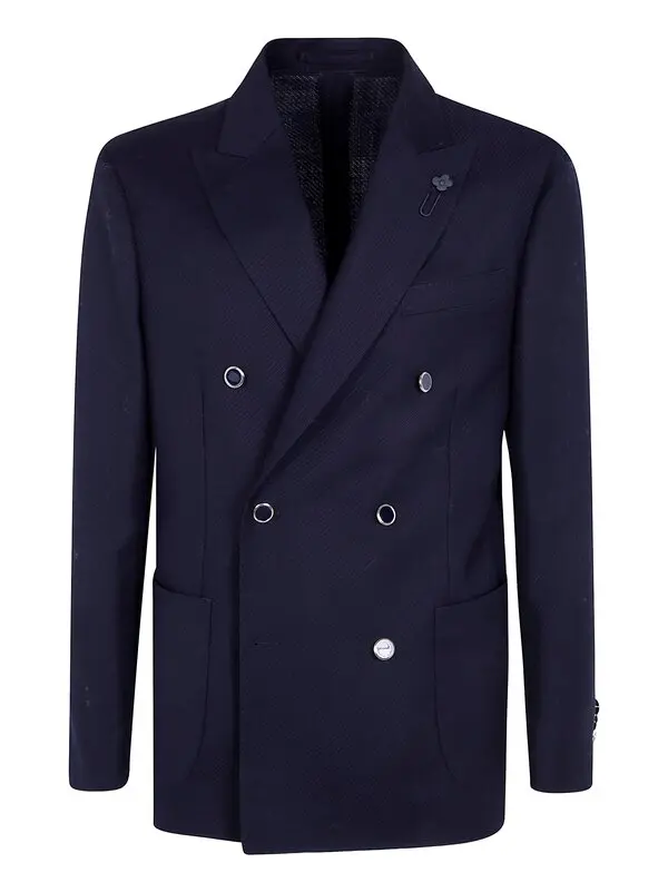 LARDINI Wool Jacket - Blue