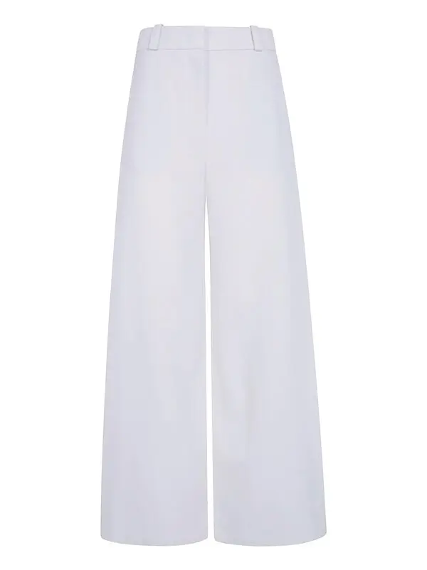 Giorgio Armani Silk Wide Leg Trousers - White