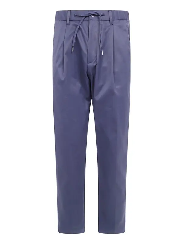 Herno Classic Pleated Polyester Trousers - Blue
