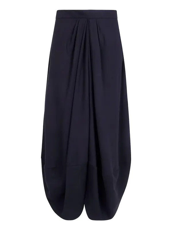 Giorgio Armani Pleated Silk Skirt - Black