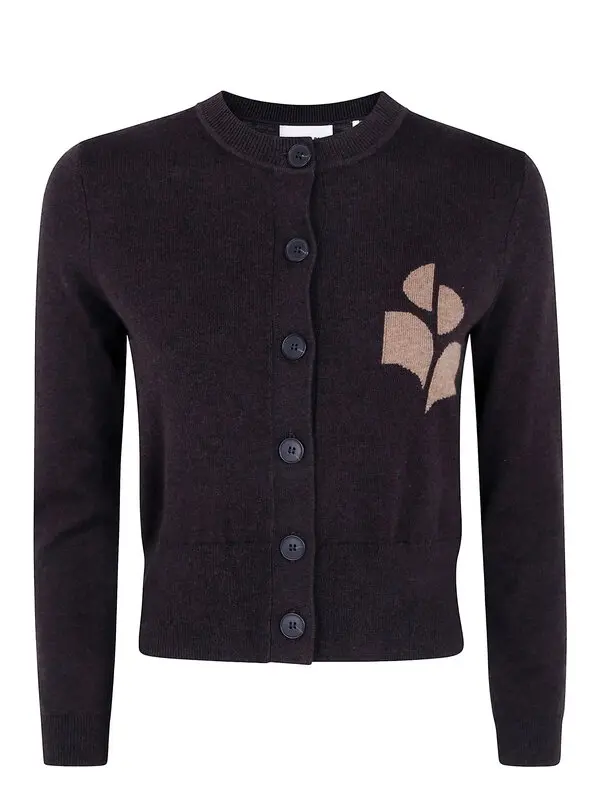 MARANT ETOILE Newton" Round Neck Cardigan - Brown