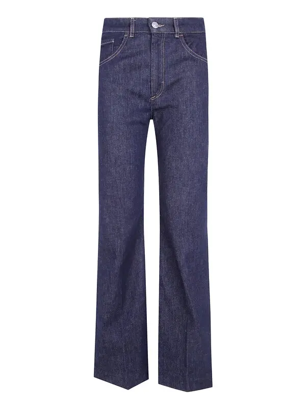 Seventy Cashmere Blend Wide Leg Denim Jeans - Blue