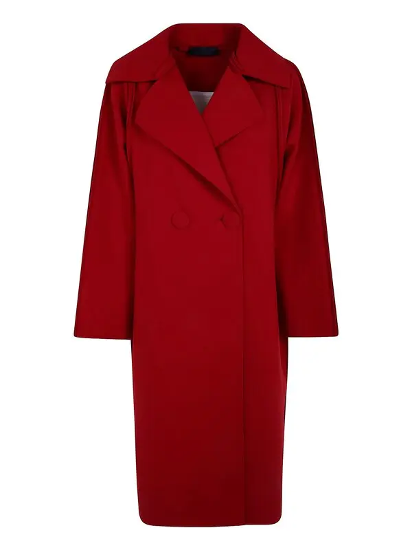 MARIA CALDERARA Double Breasted Coat - Red