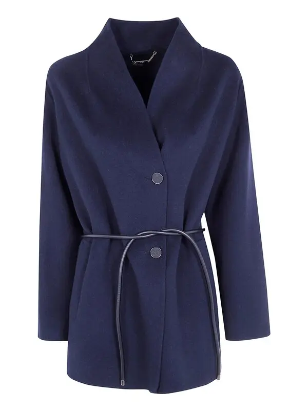 Seventy Wool Blend Short Coat - Blue