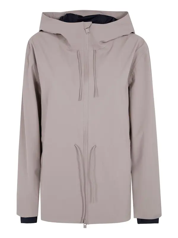 Rains Hooded Shell String Jacket - Beige