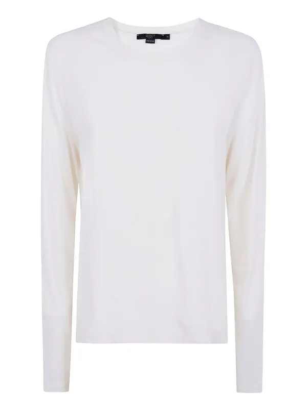Seventy Jersey Crepe Round Neck Sweater - White