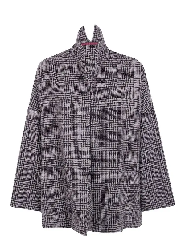 DANIELA GREGIS Houndstooth Wool Jacket - Brown