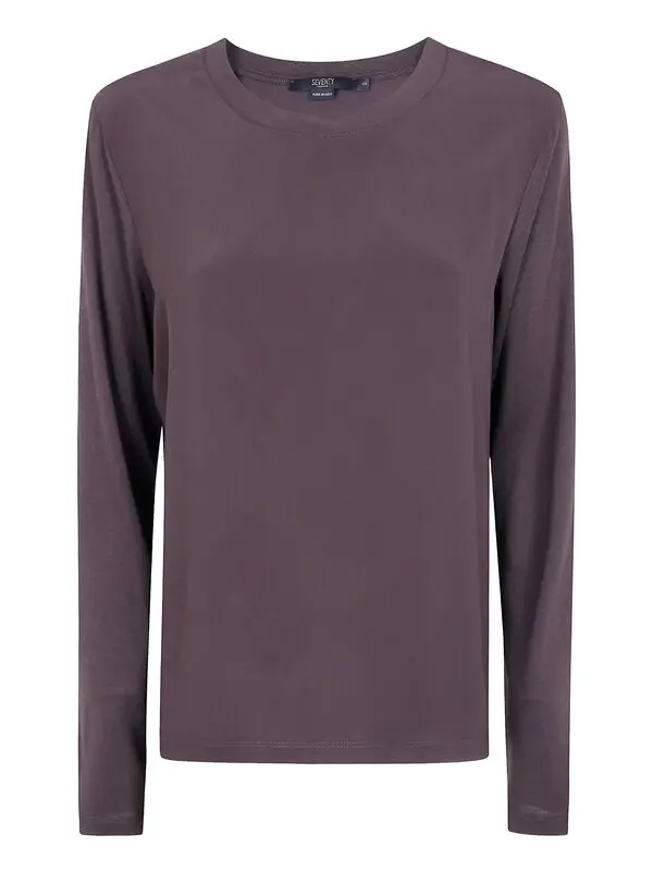 Seventy Jersey Crepe Round Neck Sweater - Brown
