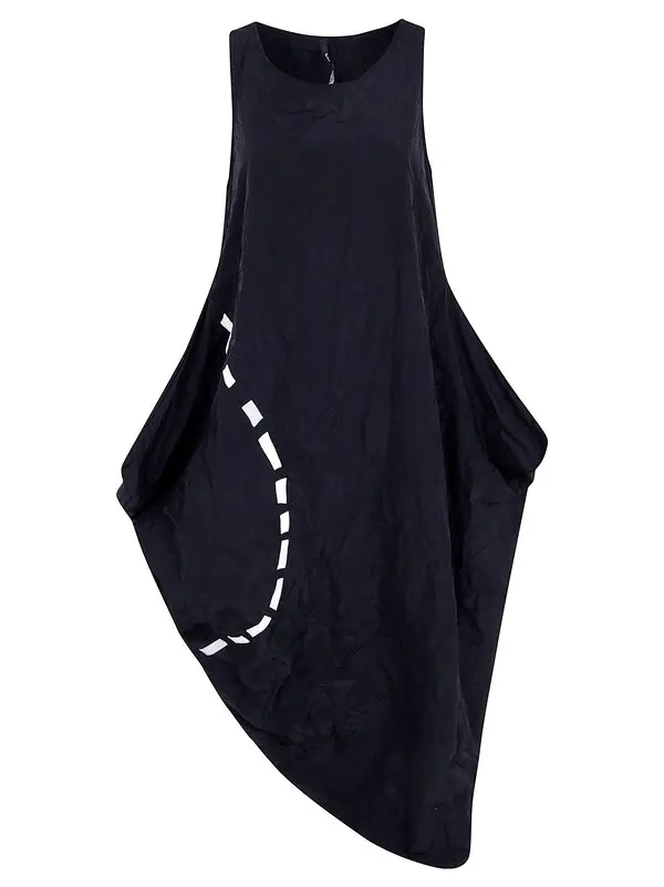 MARIA CALDERARA Embroidered Taffeta Dress - Black