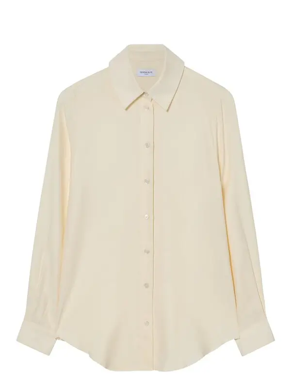 Serena Bute Silk Classic Shirt - Ecru