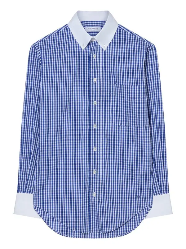 Serena Bute Cotton Johnny Shirt - Blue