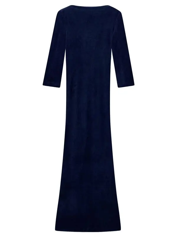 Giorgio Armani Shiny Chenille Midi Dress - Blue