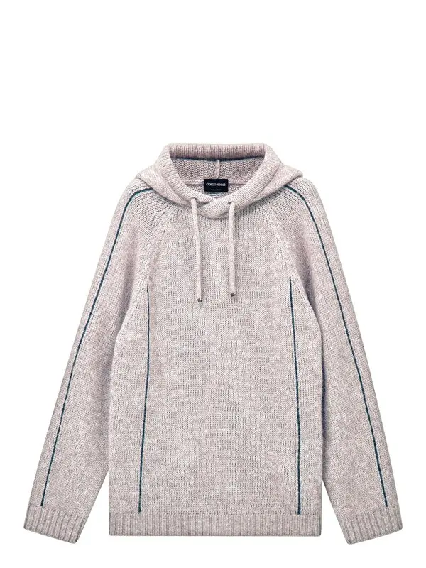 Giorgio Armani Oversized Alpaca And Wool Knit Hoodie - Beige